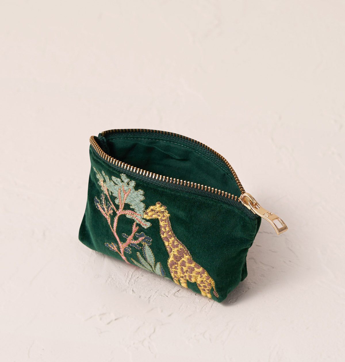 Giraffe Velvet Coin Purse | Elizabeth Scarlett