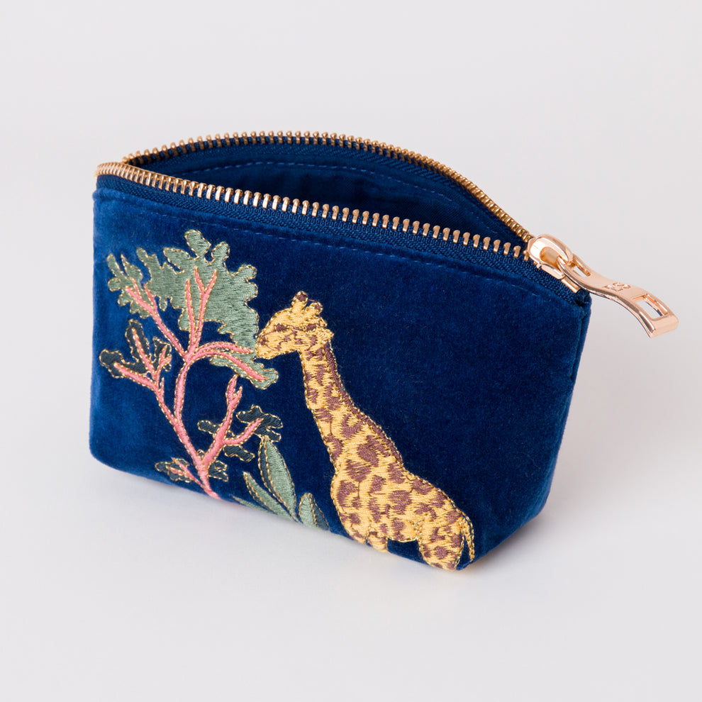 Giraffe Velvet Coin Purse | Elizabeth Scarlett